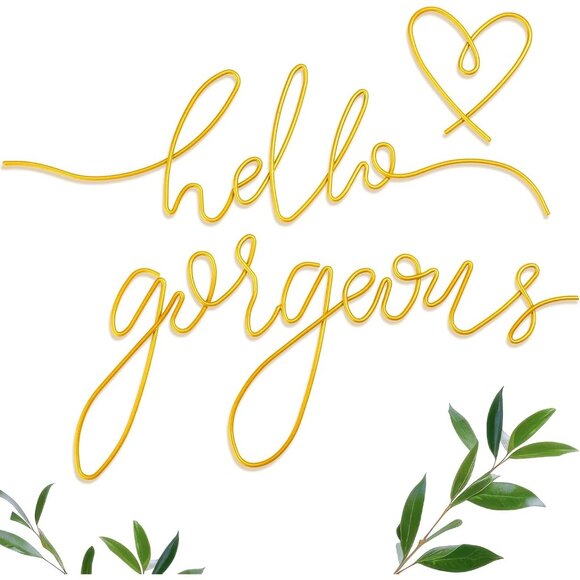 Art | New Gold Minimalist Hello Gorgeous Sign Metal Wall Art For Home ...